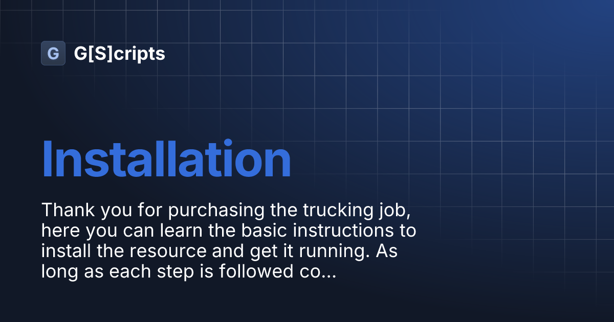 Installation | G[S]cripts